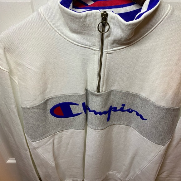 Champion | Sweaters | Rare Champion Reverse Weave Multicolor Quarter ...